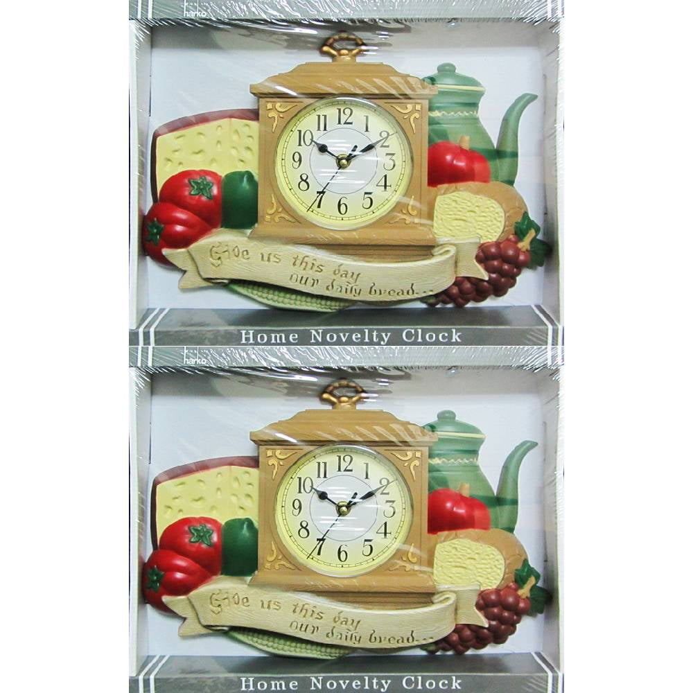Harko Kitchen Wall Clock Dining Daily Bread Design Analog Display Multi ...