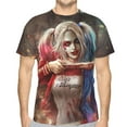 Harl-ey Quinn Casual Men's T-Shirts Classic Crew T-Shirt Tops Slim Fit ...
