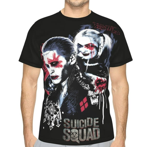 Harl-ey Quinn Joker Casual Men's T-Shirts Classic Crew T-Shirt Tops ...