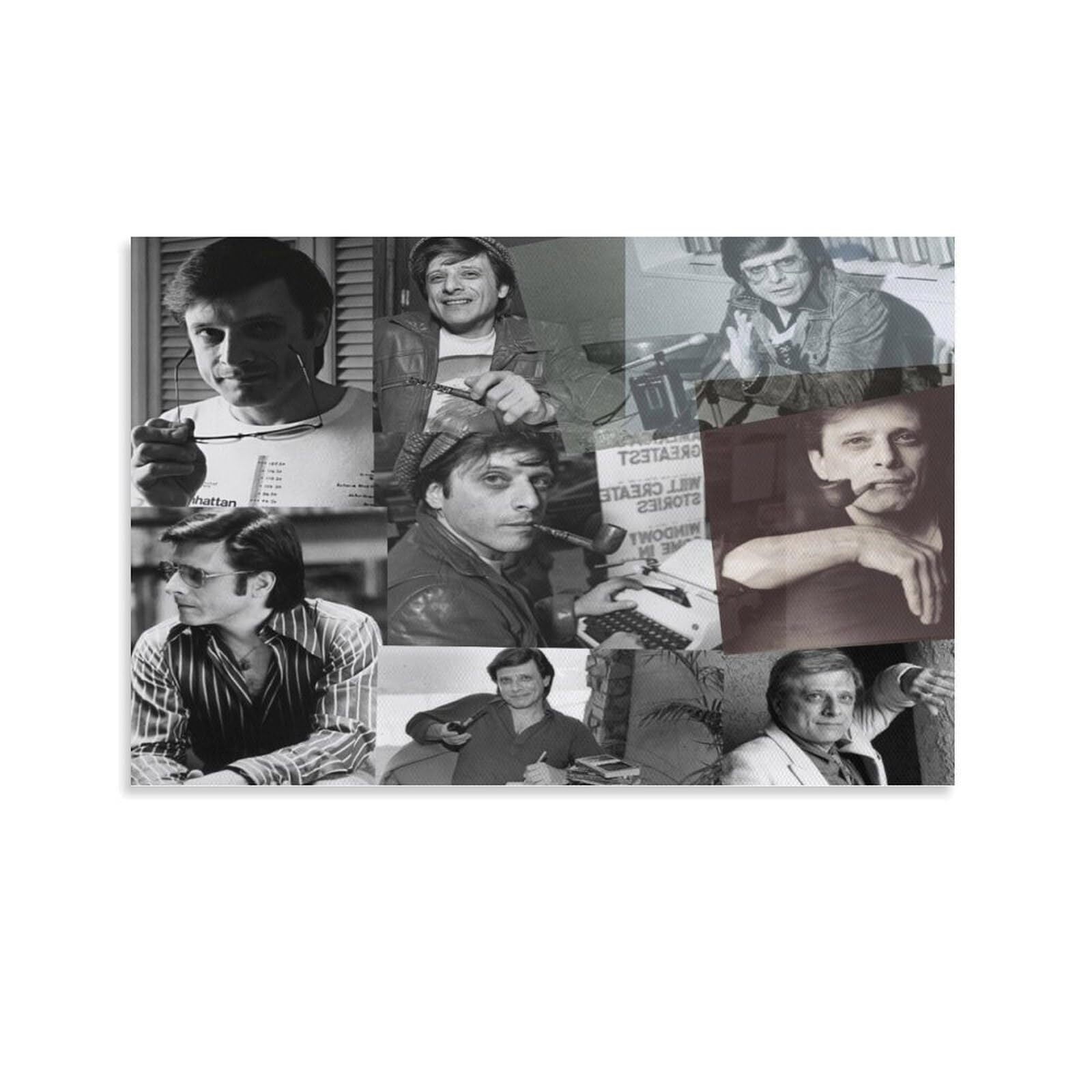 Harlan Ellison American Writer Black And Whitet Canvas Wall Art Posters ...