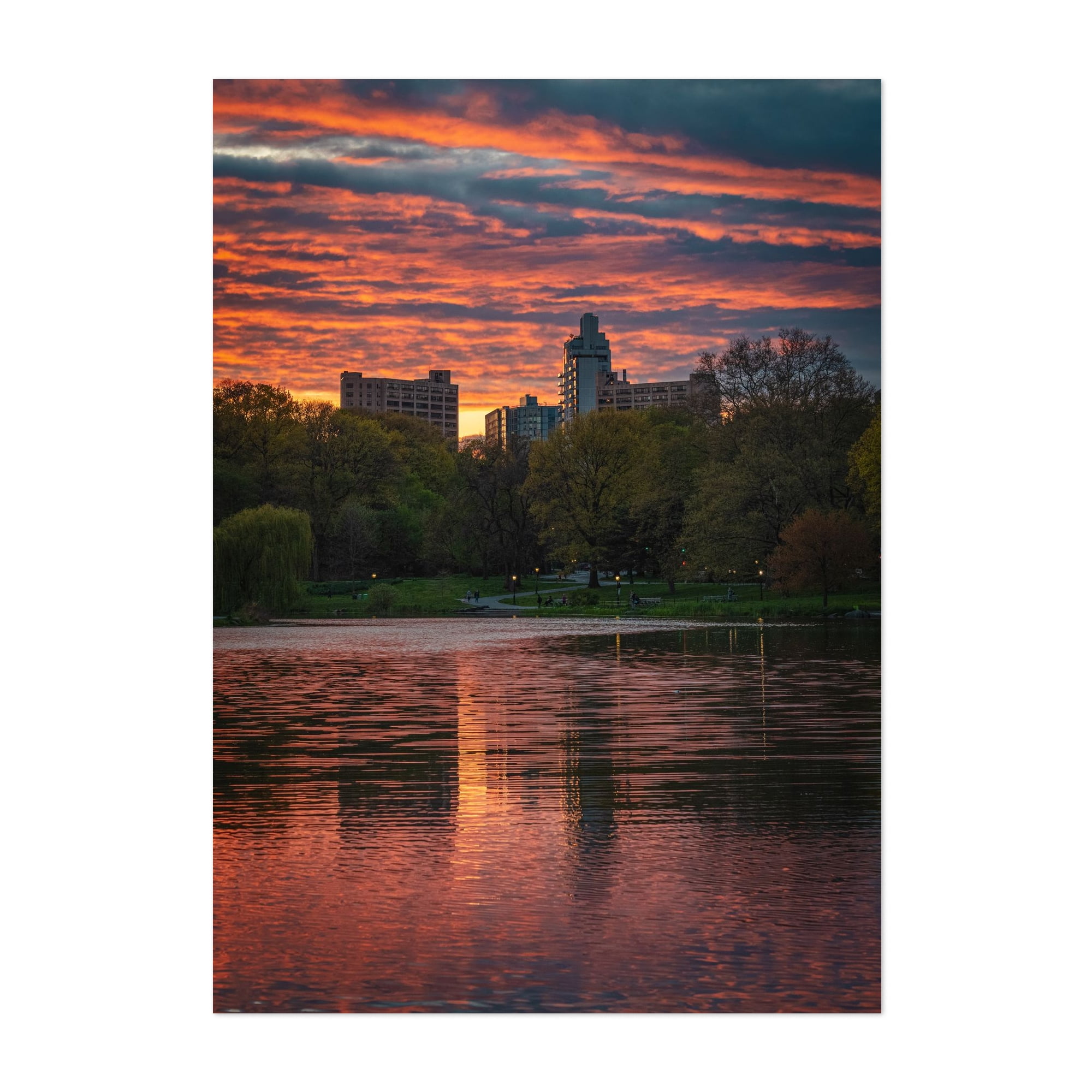 Harlem Meer Sunset 01 - Manhattan New York Photography Unframed Wall ...