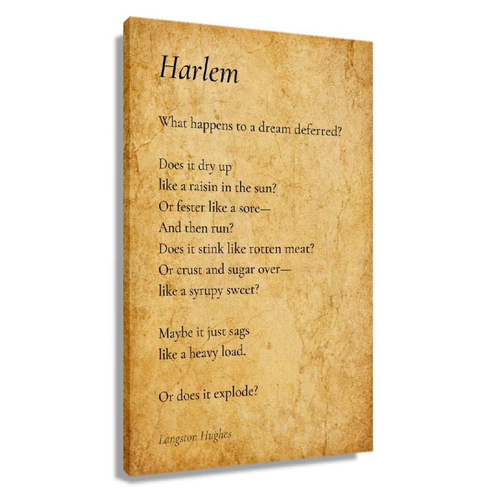 Harlem Poem 12x18 In Framed Wall Art, Poetry Poster, Print for Kitchen ...