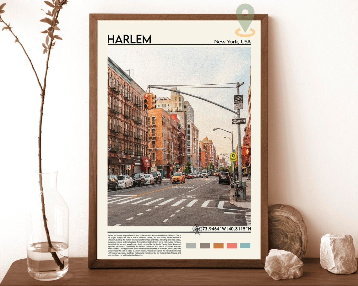 Harlem Print, Harlem Poster, Harlem Wall Art, Harlem Travel, Harlem Art ...