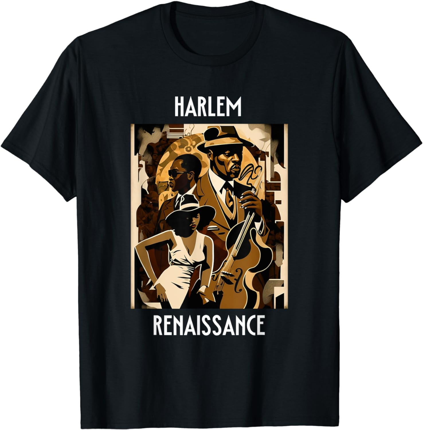 Harlem Renaissance 1920s Black History Month Abstract Art T-Shirt ...