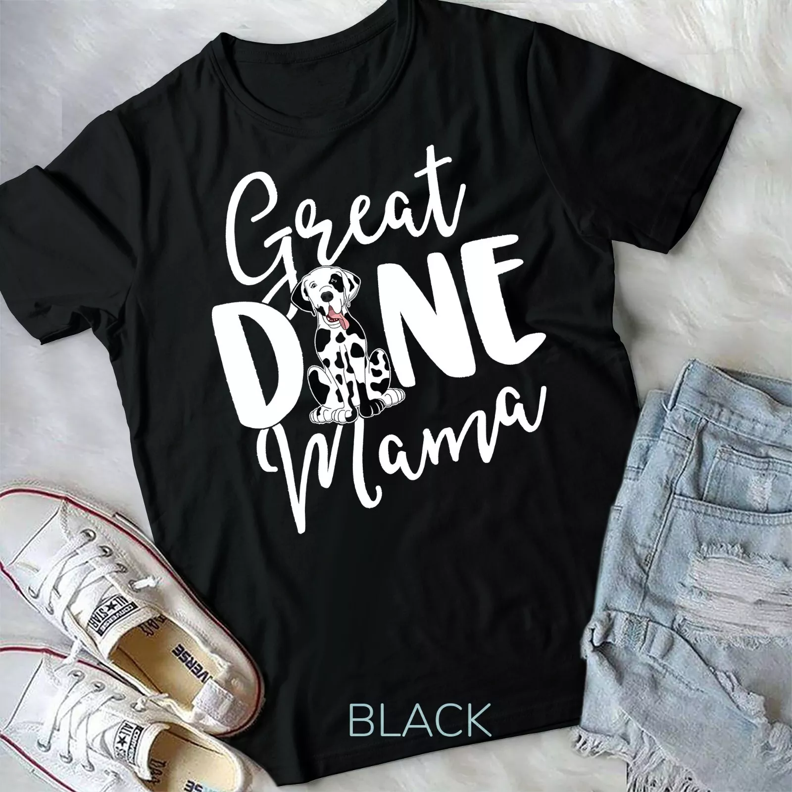 Harlequin Great Dane Mama, Dog Owner Shirts for Women and Mom Gifts New ...