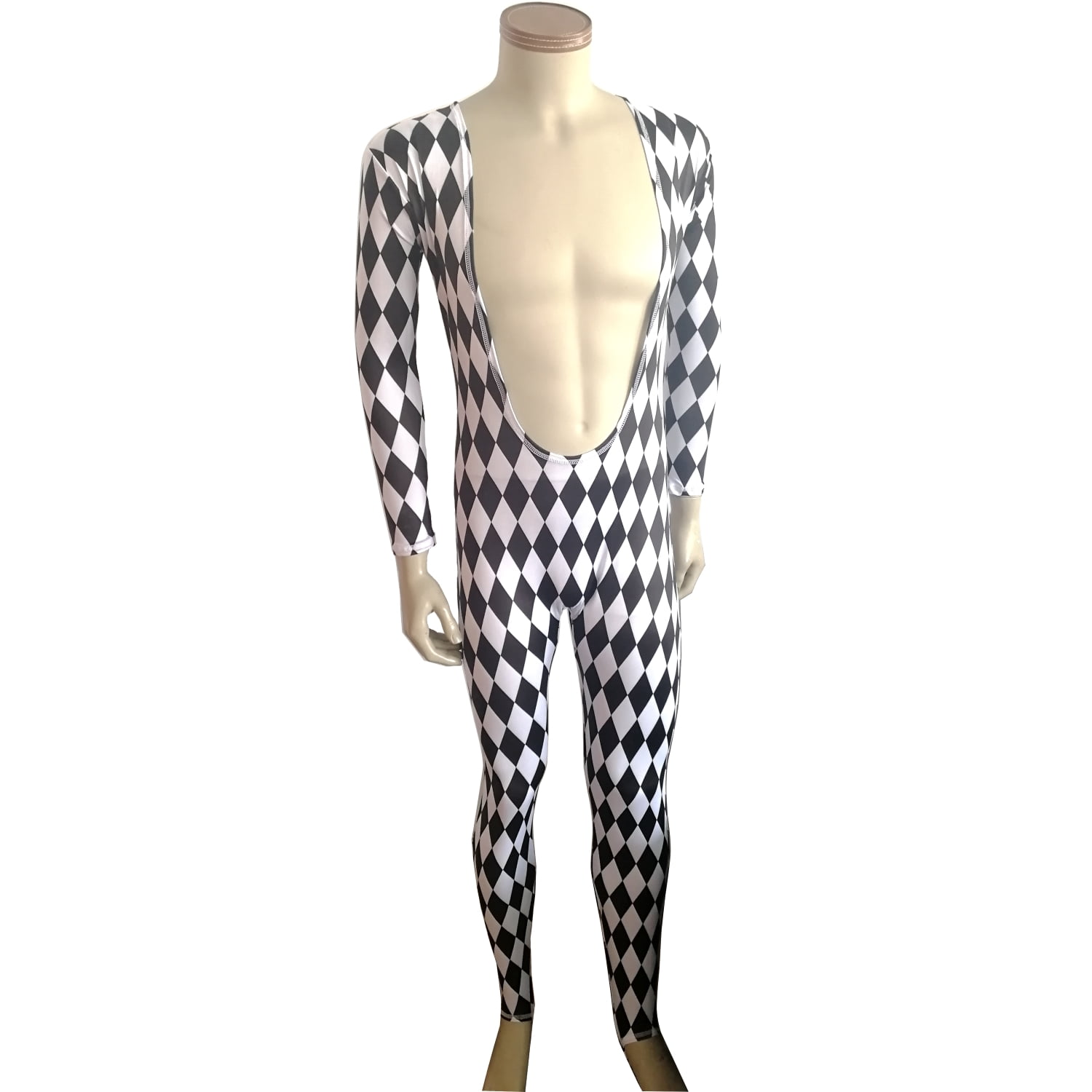 Harlequin Leotard Costume Freddie Mercury Unitard Spandex Outfit Black ...