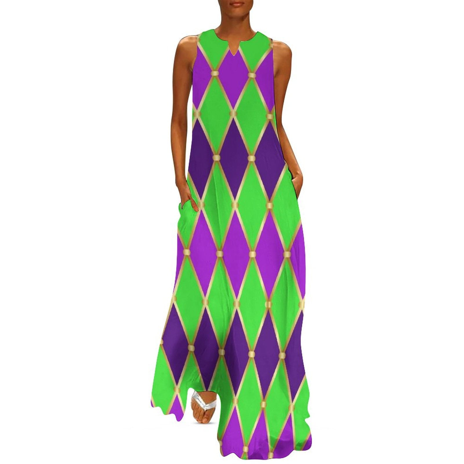 Harlequin Mardi Gras Long Dress dresses for women 2024 luxury designer ...