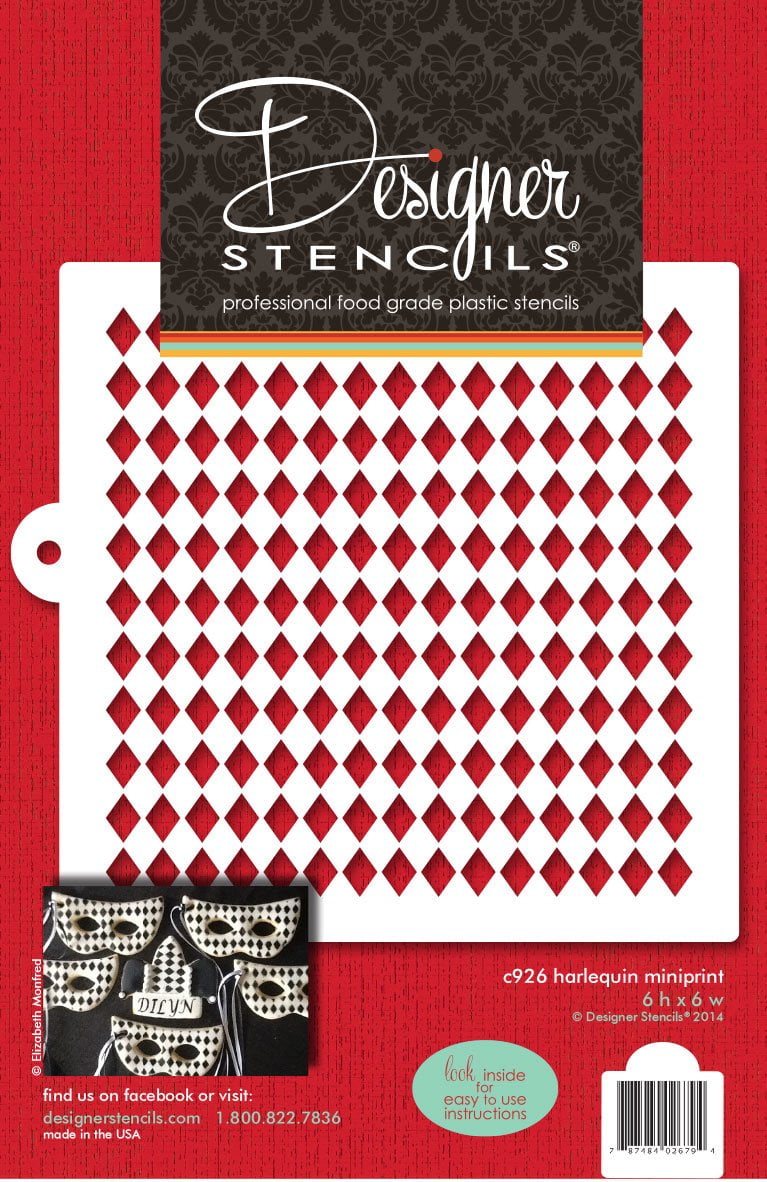 Harlequin Miniprint Cake Stencil by Designer Stencils - Walmart.com