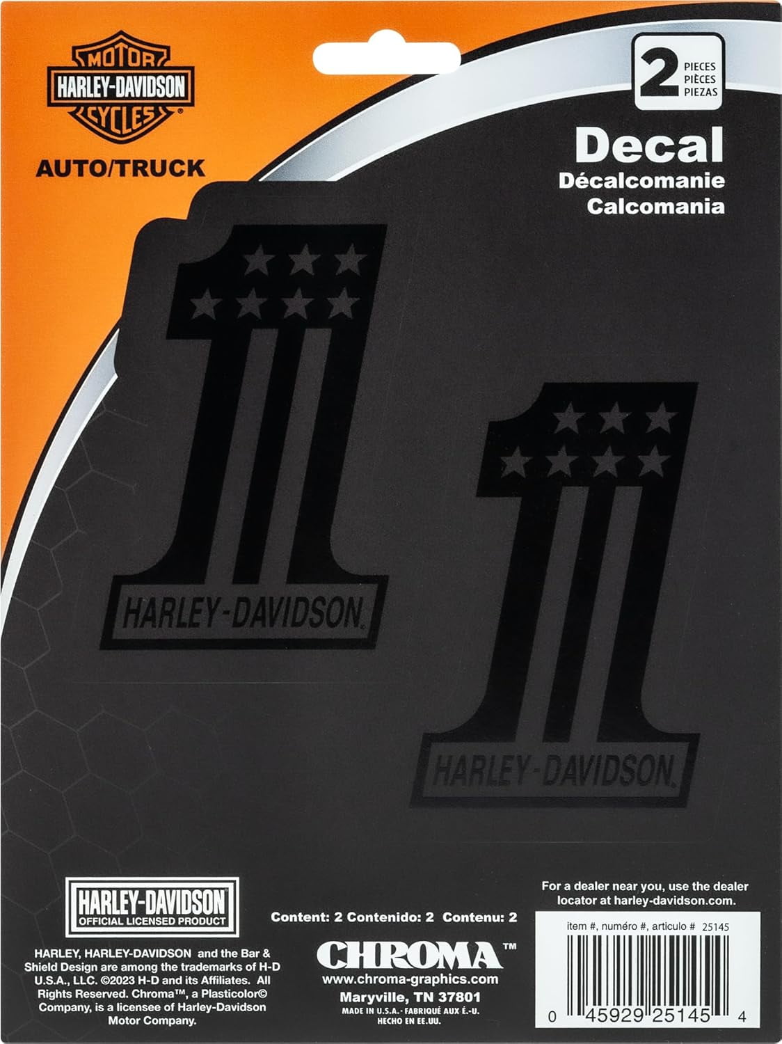 Harley-Davidson #1 Tone on Tone Stars and Stripes Decals - 2 Decals - 2 ...
