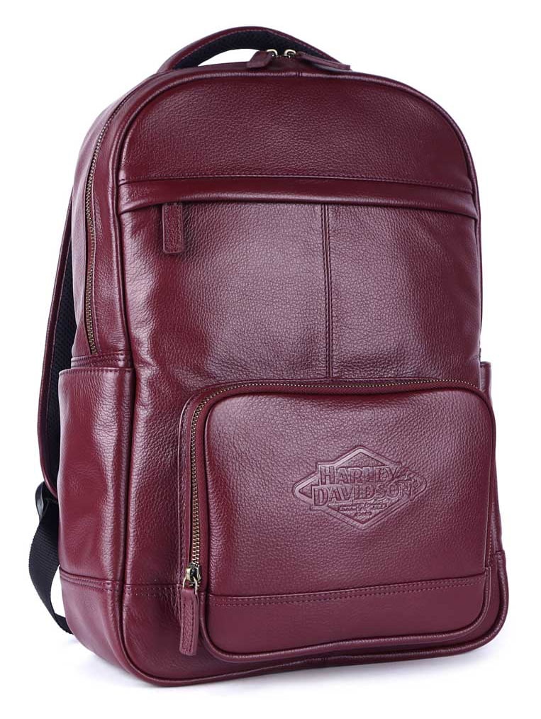 Harley-Davidson 120th Anniversary Embossed Logo Soft Leather Backpack ...