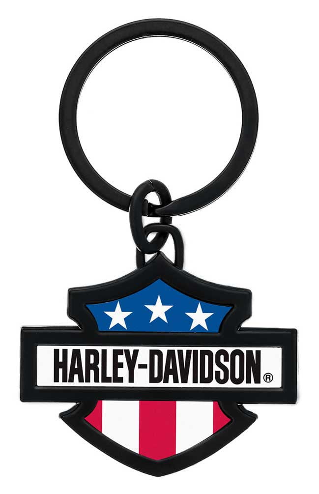 Harley-Davidson 3D Bar & Shield Flag Key Chain, 3 inch - Red/White/Blue ...
