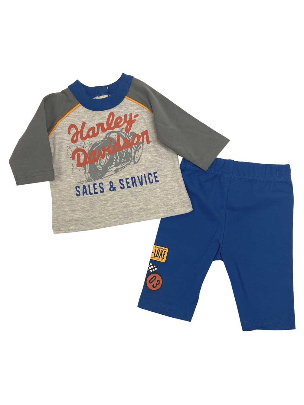 Harley-Davidson Baby Boys' 2-Piece Newborn 3/4 Sleeve Tee & Pant Set (3 ...
