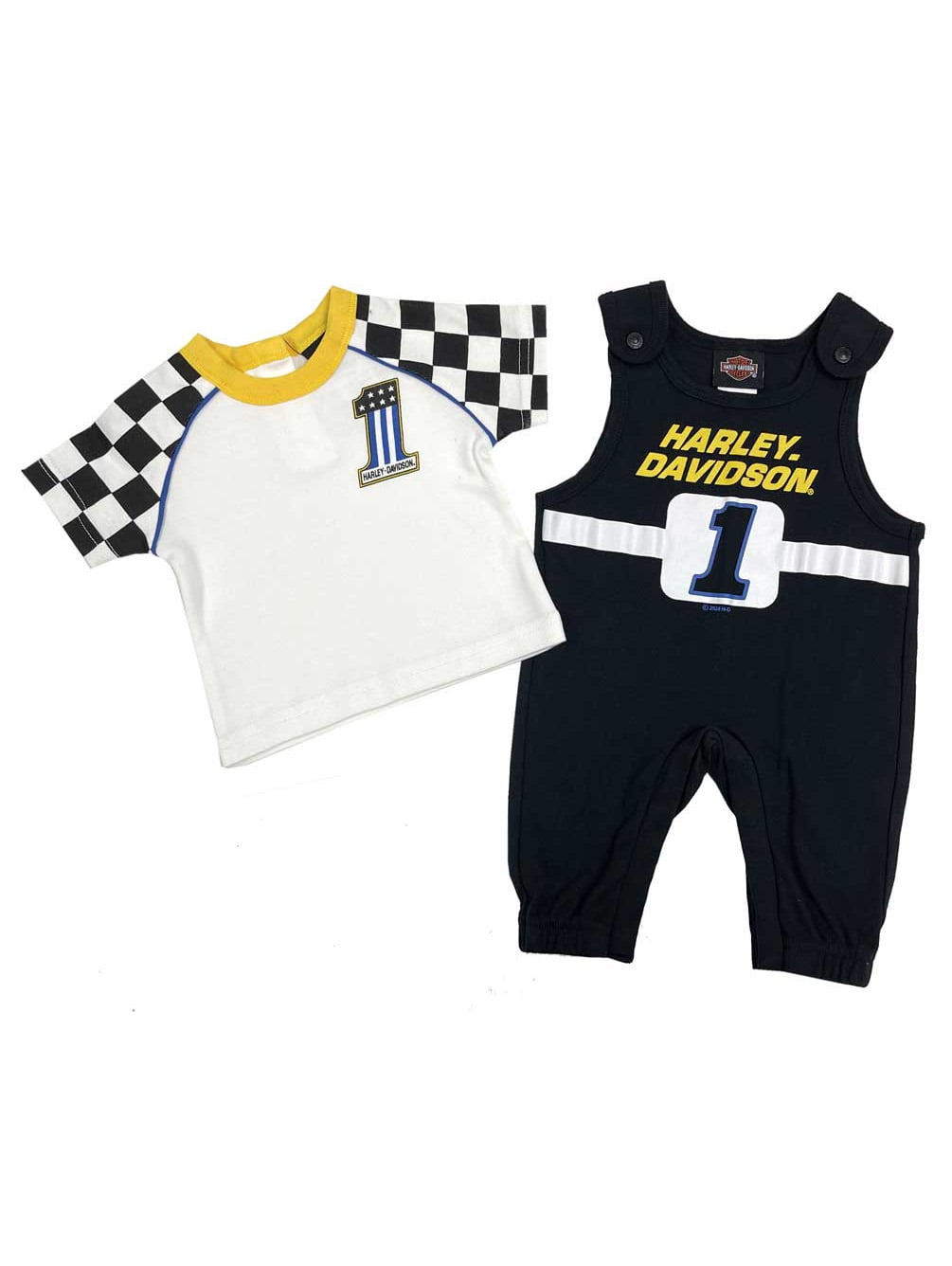 Harley-Davidson Baby Boys' 2-Piece Newborn Knit Racing Tee & Overalls ...
