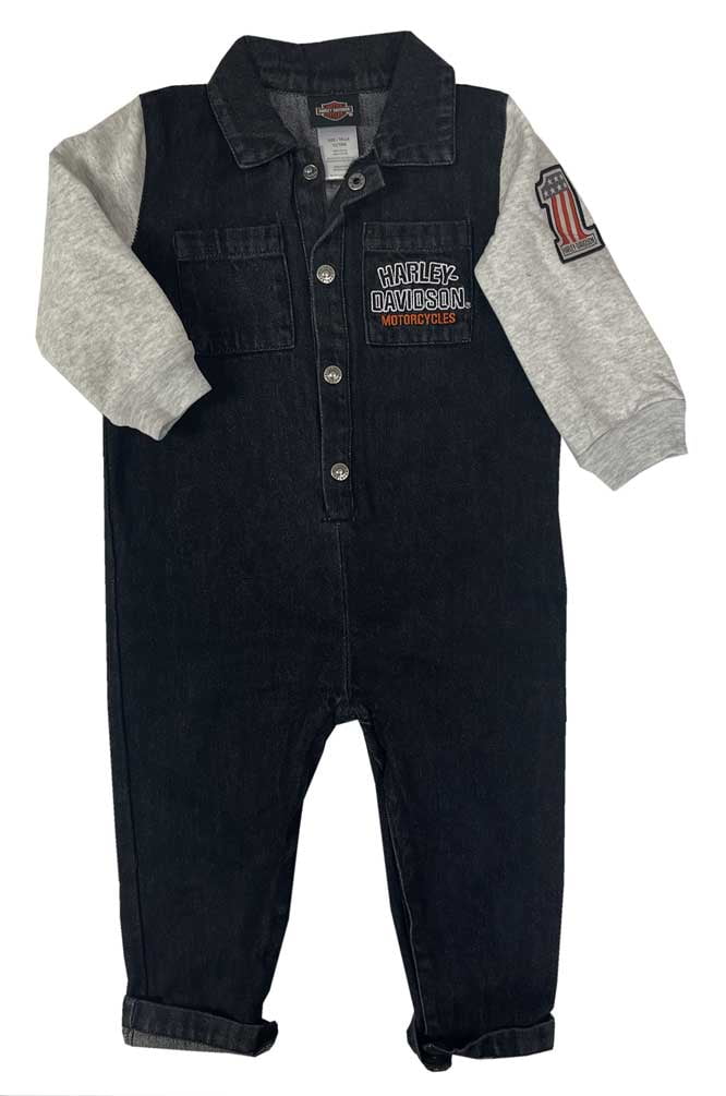Harley-Davidson Baby Boys' B&S Denim Infant Work Shop Coveralls - Black ...