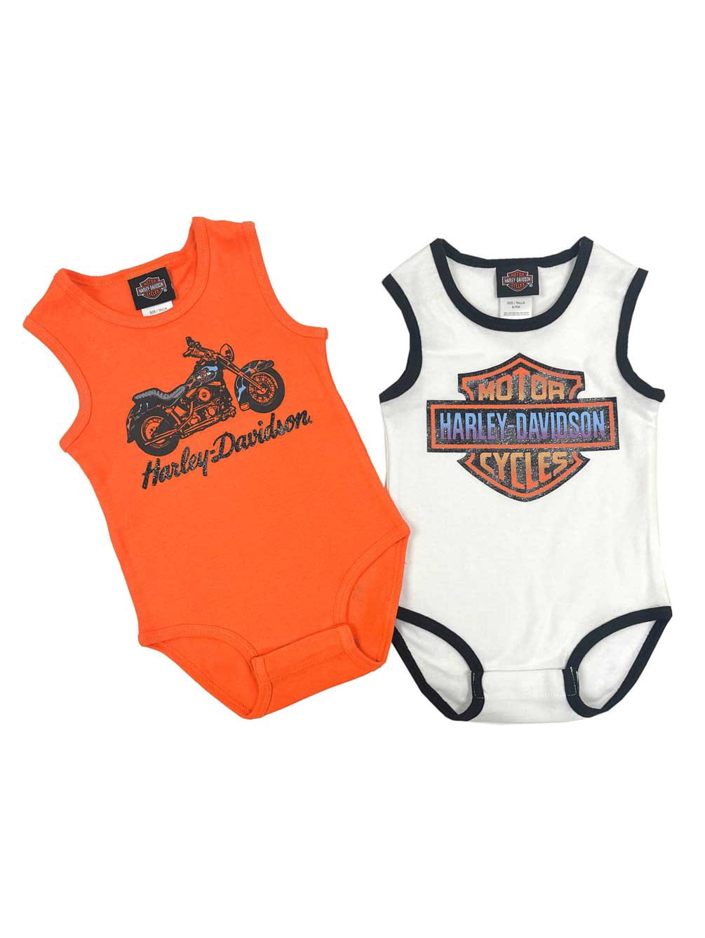 Harley-Davidson Baby Girls' 2-Pack Infant Glitter Rib Creeper Set (9 ...