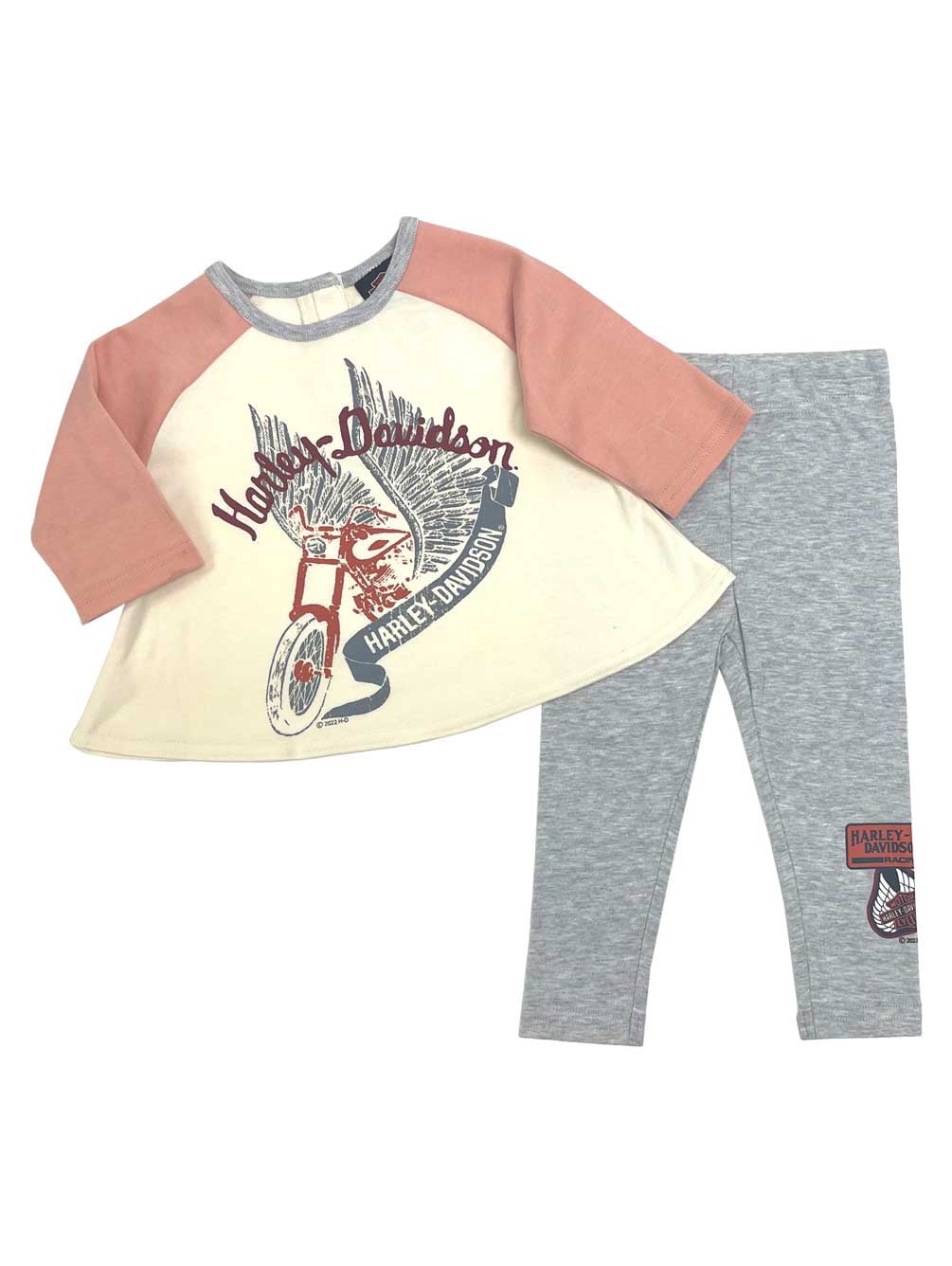 Harley-Davidson Baby Girls' 2 Piece Infant 3/4 Sleeve Tee & Pant Set ...