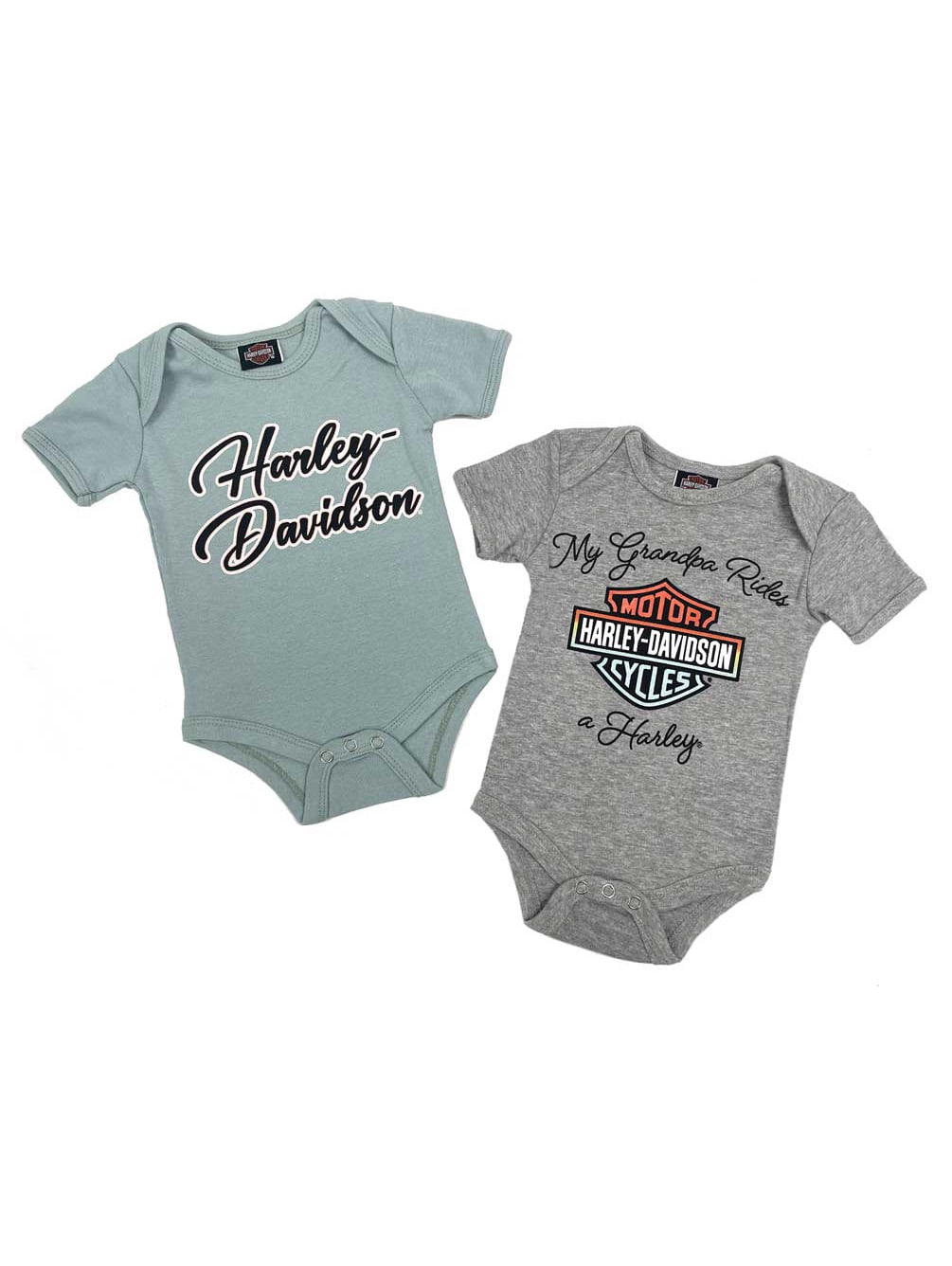 Harley-Davidson Baby Girls My Grandpa Rides a Harley Creeper Set (3/6M ...