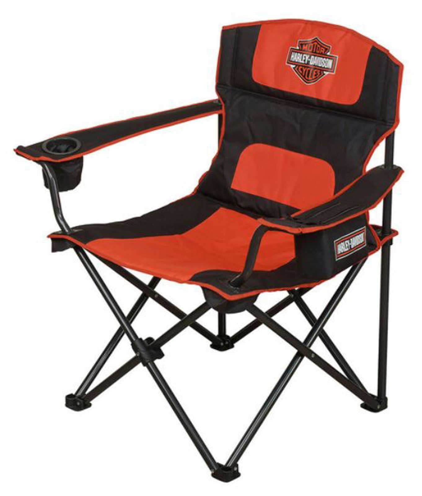 Harley-Davidson Deluxe Folding Chair with Cooler Pocket, Black and ...
