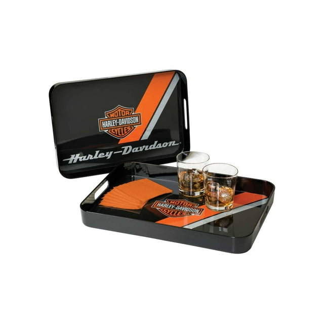 Harley-Davidson Bar & Shield Serving Tray Set, 2 Different Sizes Black ...