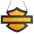 Harley-Davidson Bar & Shield Shaped Faux Stained Glass Hanging Pub Sign ...