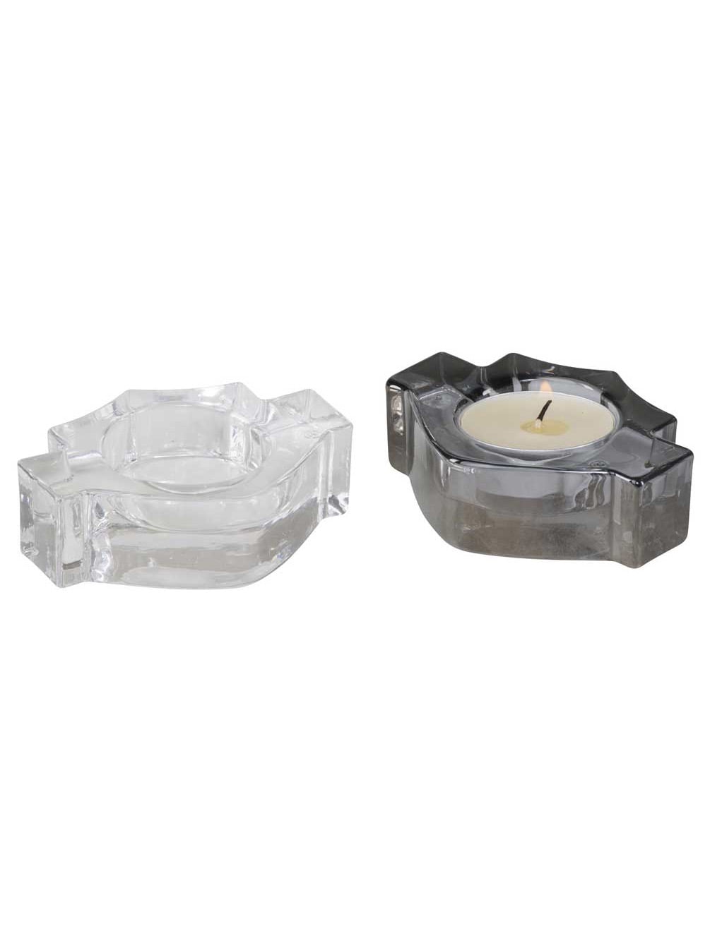 Harley-Davidson Bar & Shield Shaped Tea Light Candle Holder Set - Clear ...