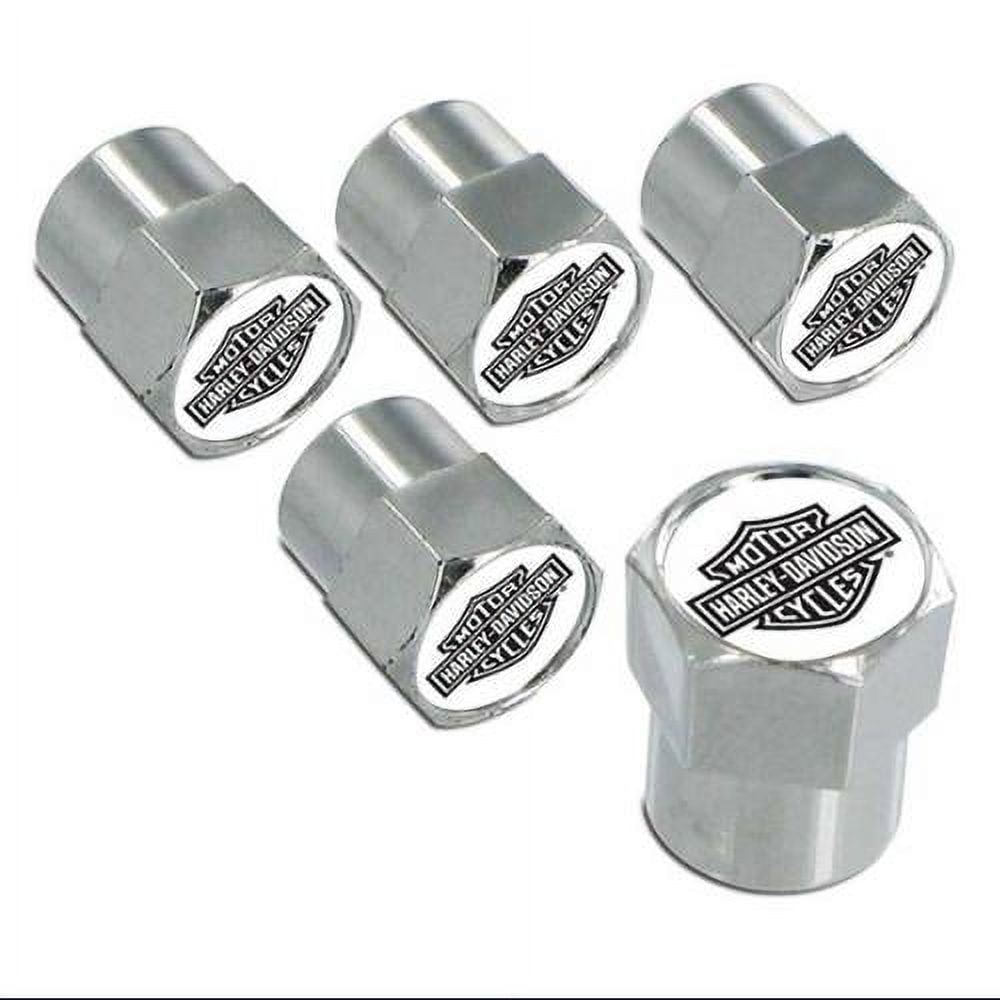 Harley-Davidson Bar & Shield Valve Stem Cap Covers Chrome - 5 Pack ...