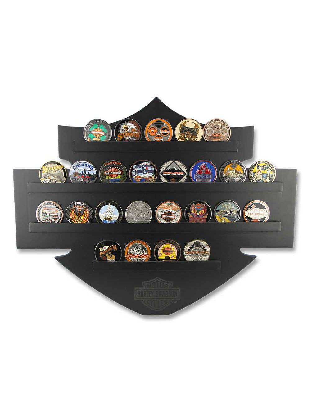 Harley-Davidson Bar & Shield Wall Coin Display, Holds 25 Coins, Black ...