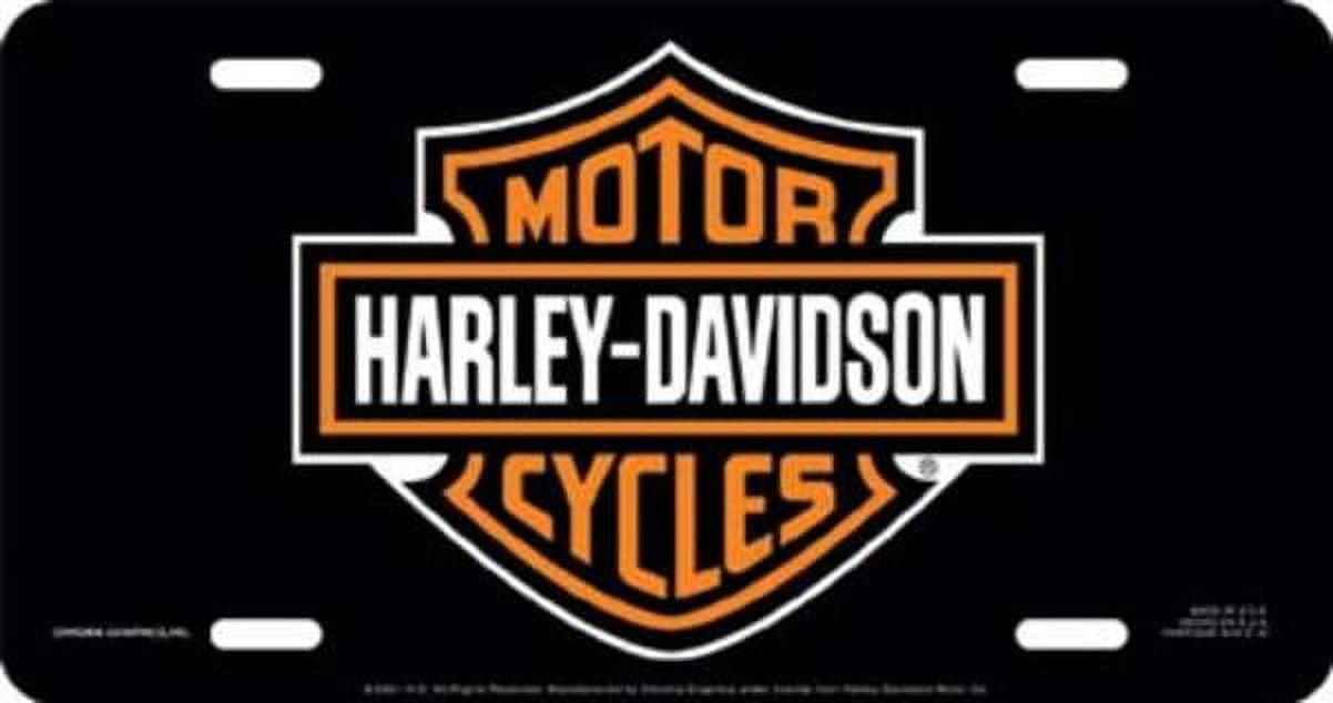 Harley-Davidson Motorcycle Laser Cut License Plate Tag, Black & Orange ...