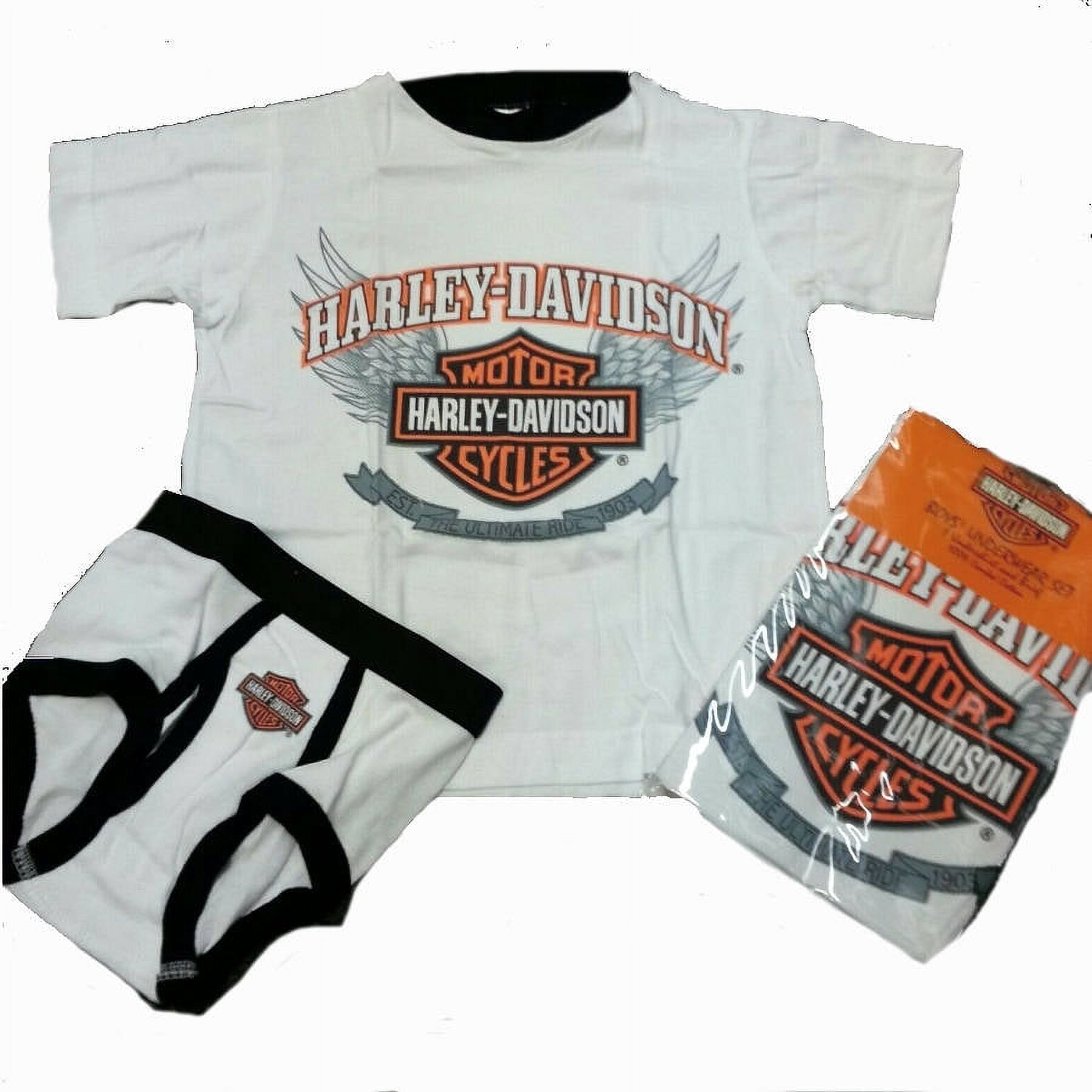 Harley-Davidson Boys' 2-Piece Brief Set, T-Shirt & Brief, Little Boys ...