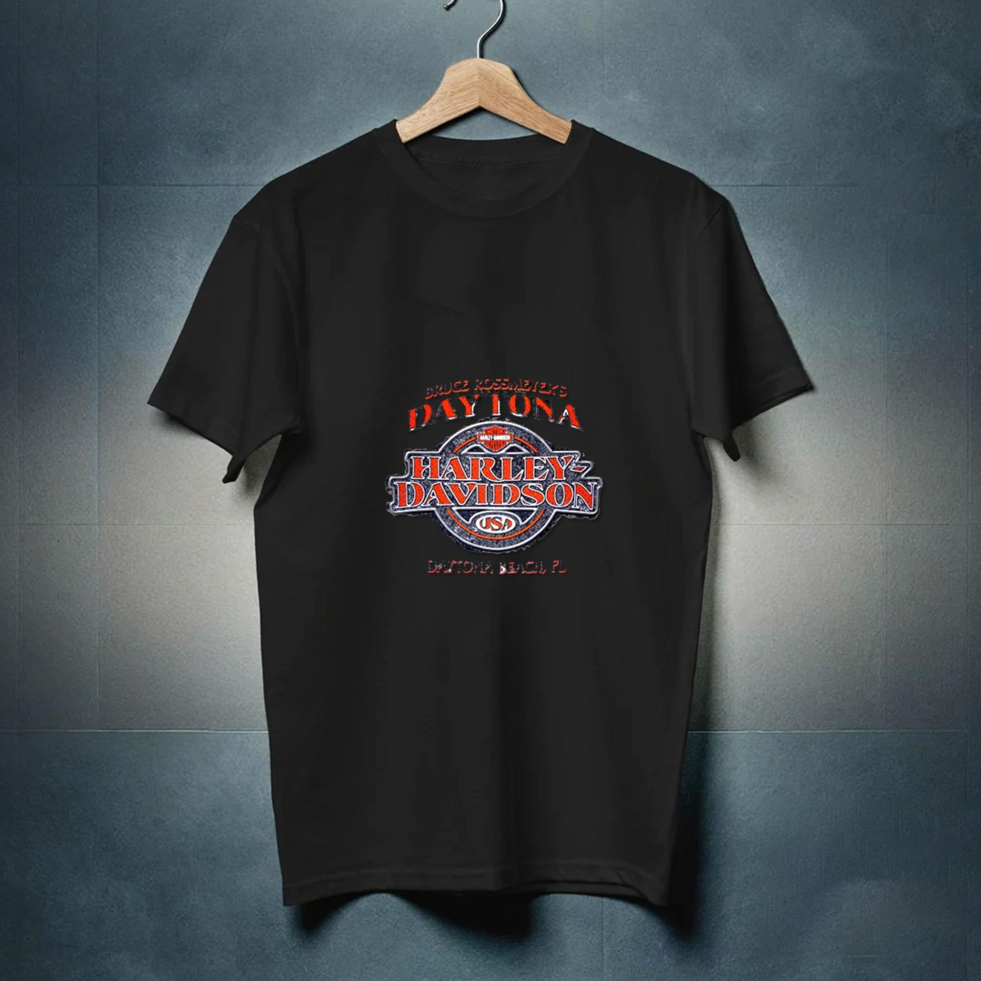 Harley Davidson Bruce Rossmeyers Daytona Beach T-shirt-removebg-preview ...