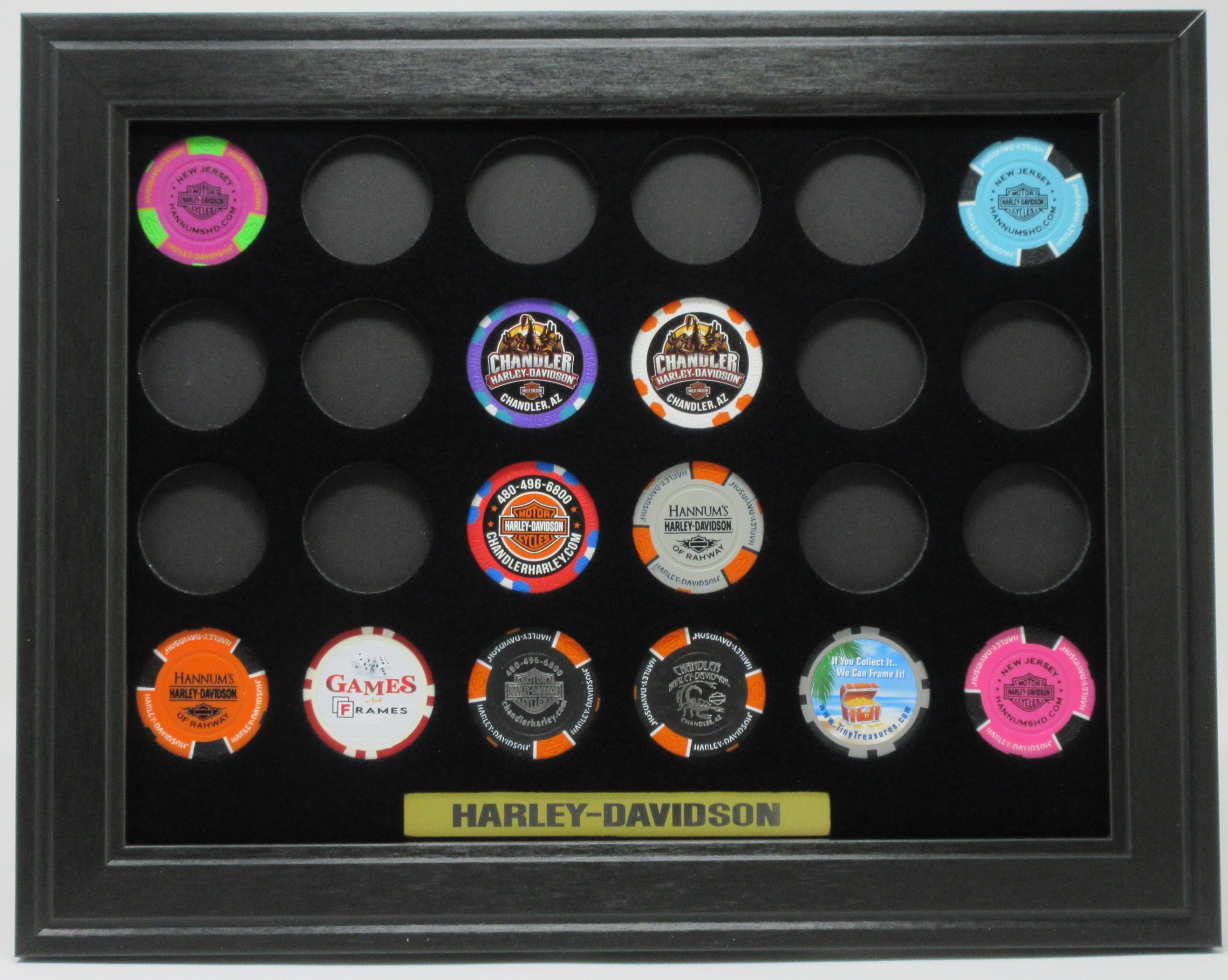 Harley Davidson Casino Poker Chip (Not Included) Wall Display Picture ...