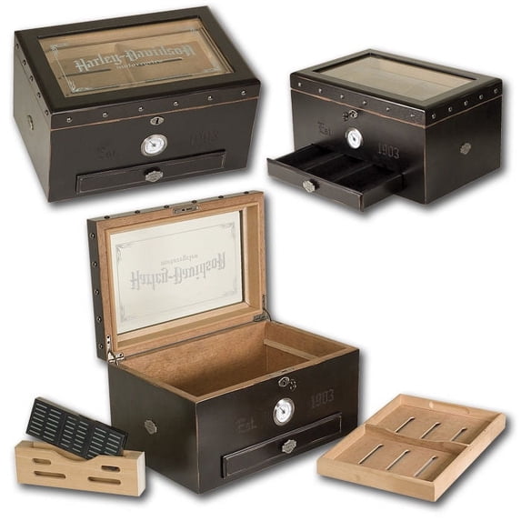 Harley-Davidson Cedar Cigar Humidor HDL-19650 - Walmart.com