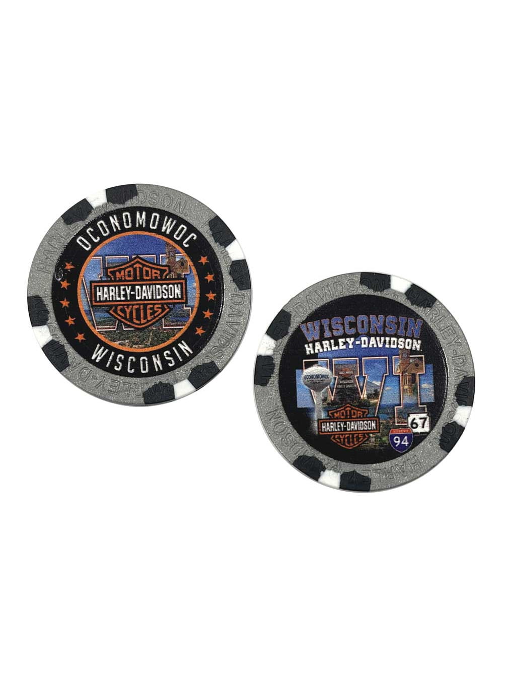 Harley-Davidson Custom Wisconsin Harley Poker Chip Collectible - Gray ...