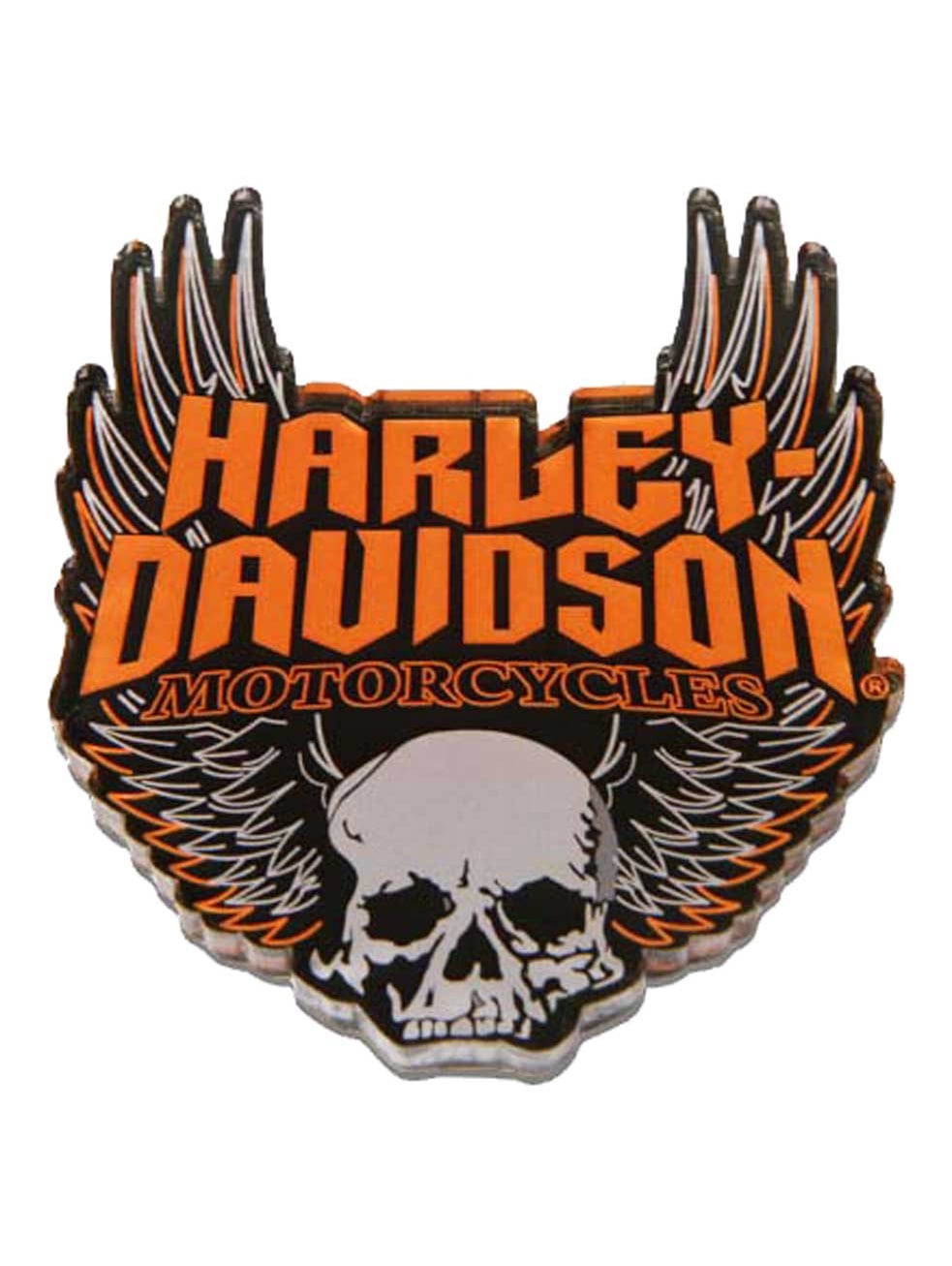 Harley-Davidson Cut-Out Winged Skull Hard Acrylic Magnet - 3 x 2.5 ...