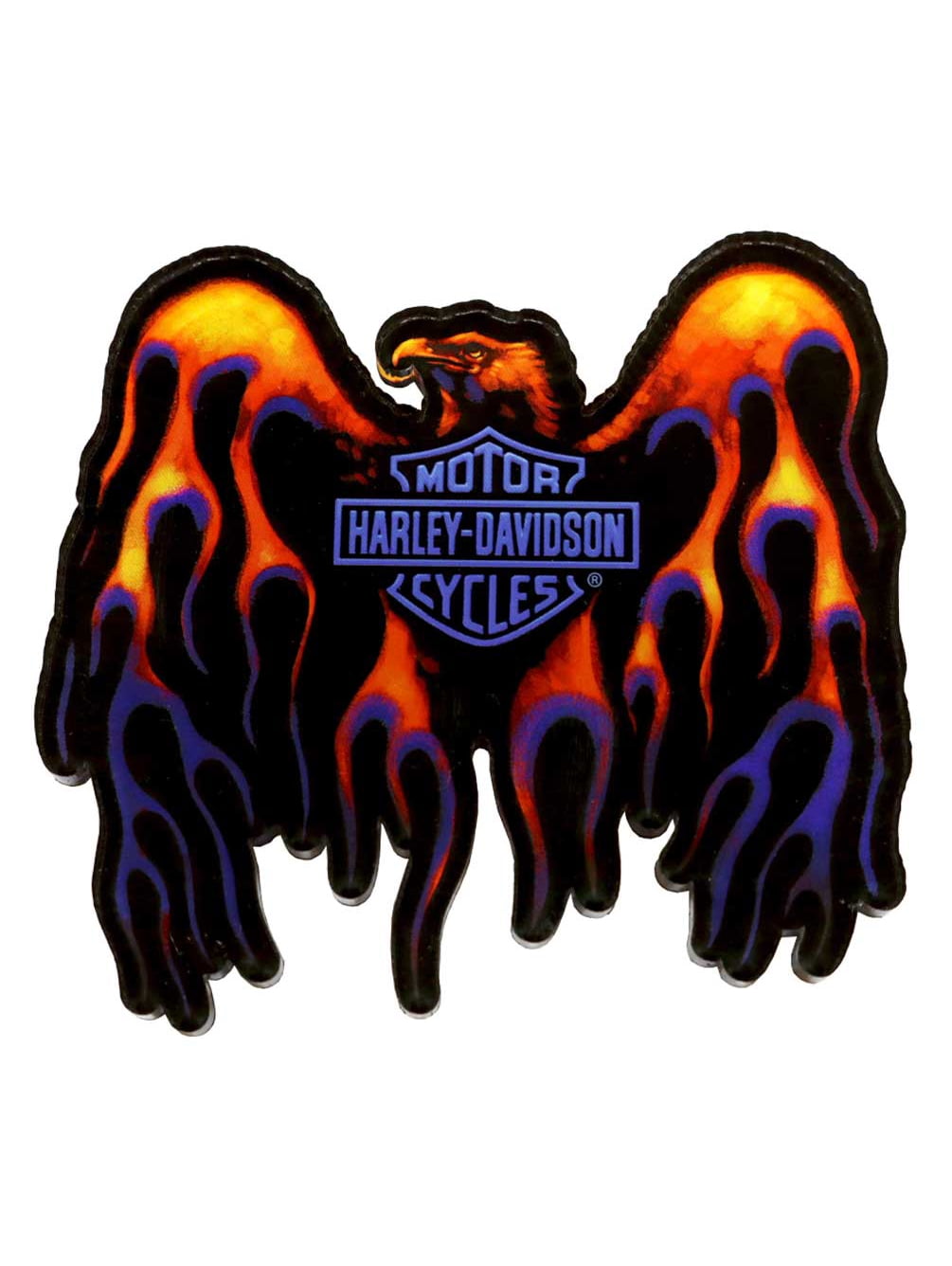Harley-Davidson Eagle Rising Flames B&S Hard Acrylic Magnet - 4 inches ...