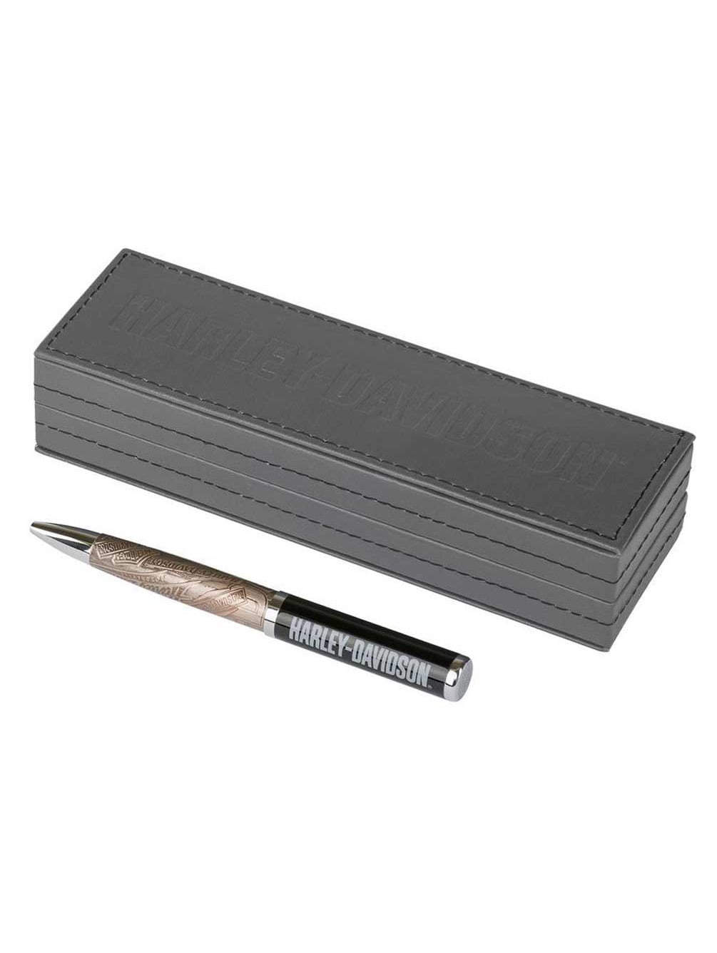 Harley-Davidson Embossed Refillable Black Ink Pen w/ Black Gift Box ...