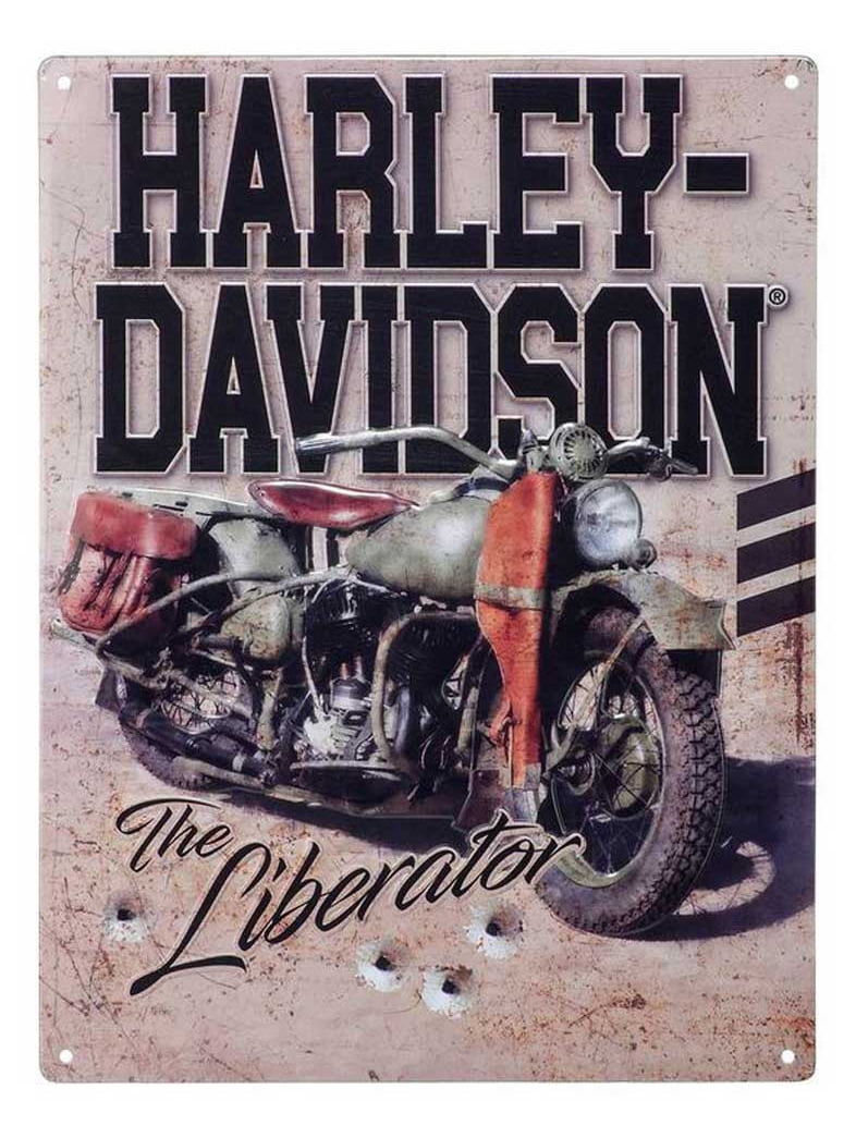 Harley-Davidson Embossed Tin Sign, Liberator Motorcycle Logo, 12 x 15. ...