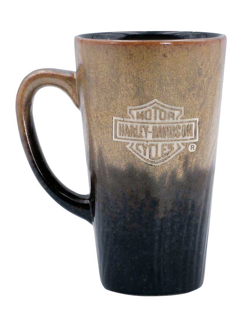 Harley-Davidson Engraved Bar & Shield Logo Sculpted Ceramic Latte Mug ...