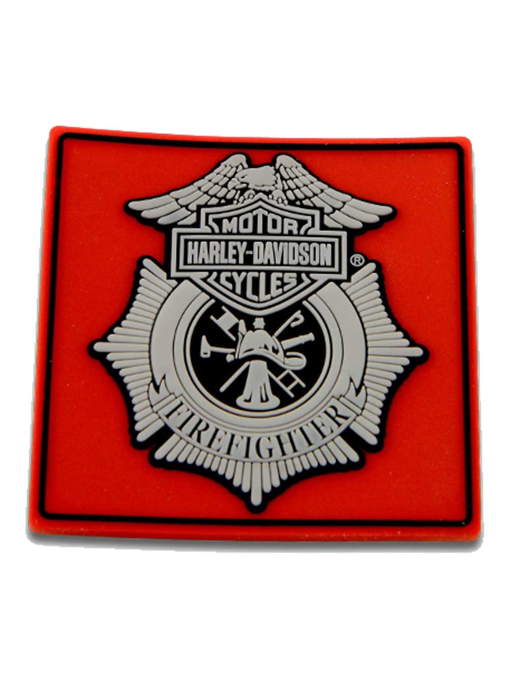 Harley-Davidson Firefighter Bar & Shield Badge Mile-Tile Rubber Magnet ...