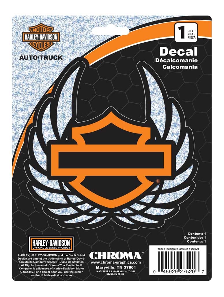 Harley-Davidson Holographic Winged Bar & Shield Decal - Silver - 6 x 8 ...
