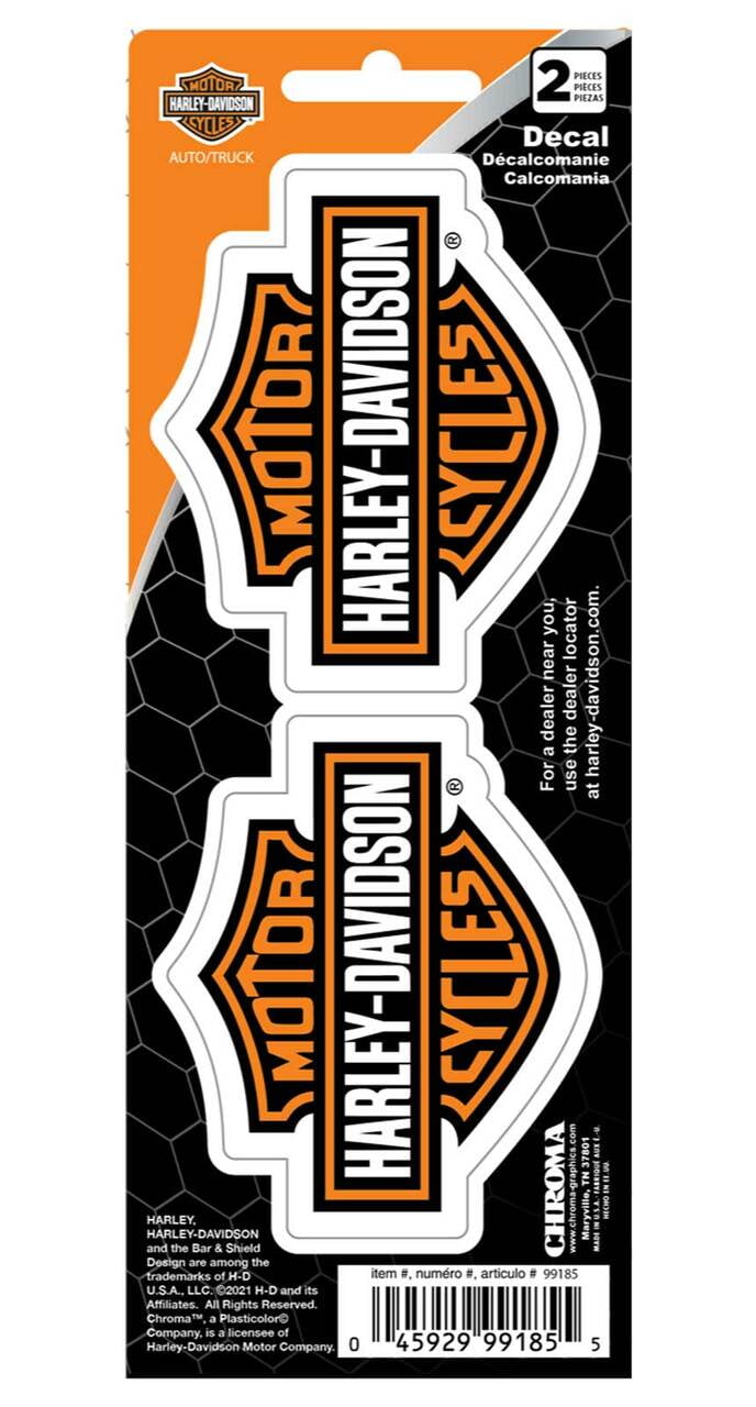 Harley-Davidson Iconic Bar & Shield Logos Small Decals Set - Orange - 3 ...