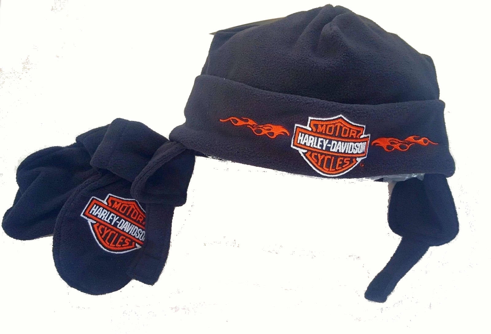 Harley-Davidson Infant Boy Embroidered Solid Print Hat and Mittens ...