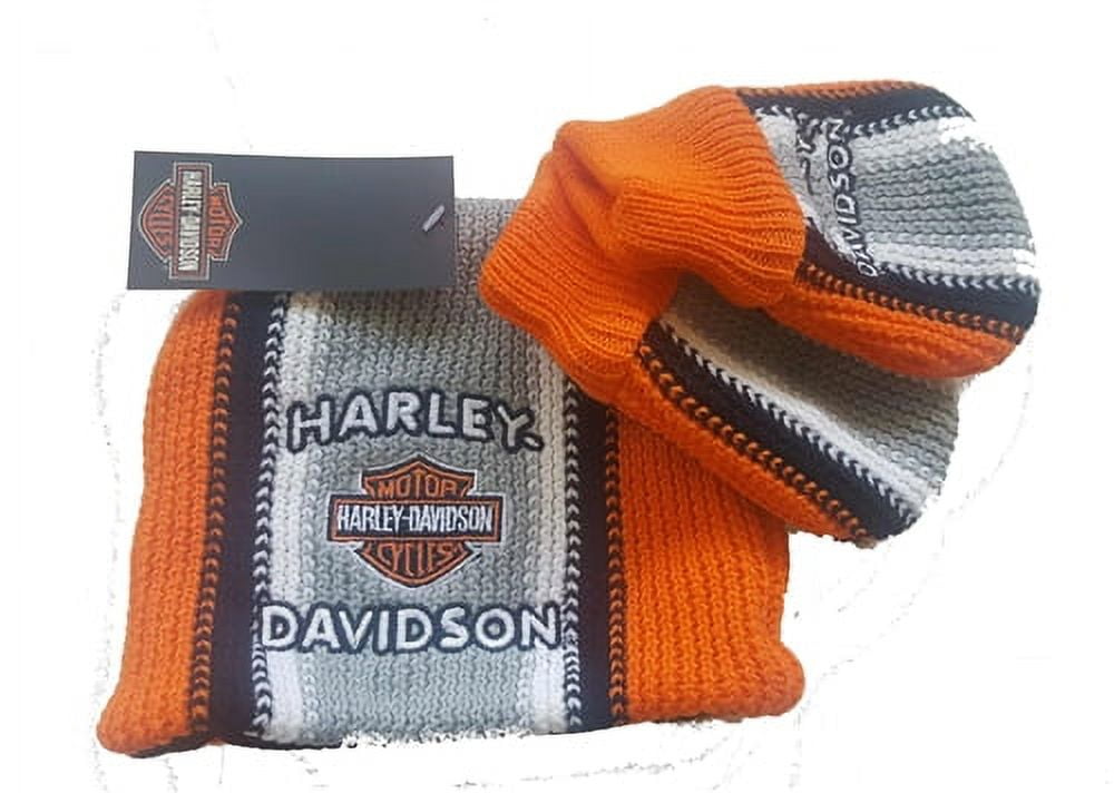 Harley-Davidson Infant Boy Winter Knit Beanie Hat & Mittens Baby Gift ...