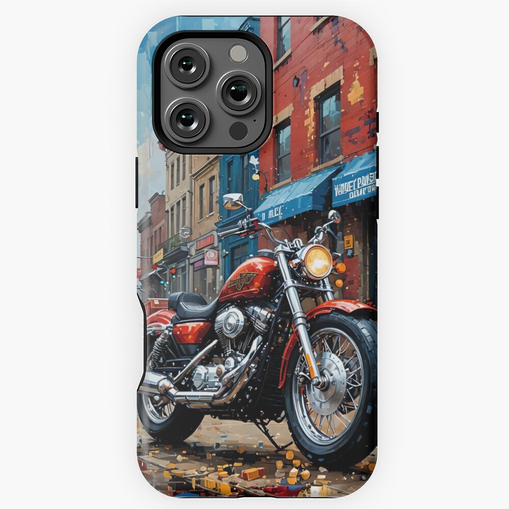 Harley Davidson Inspired Biker Art Phone Case for iPhone 16 15 14 13 12 ...