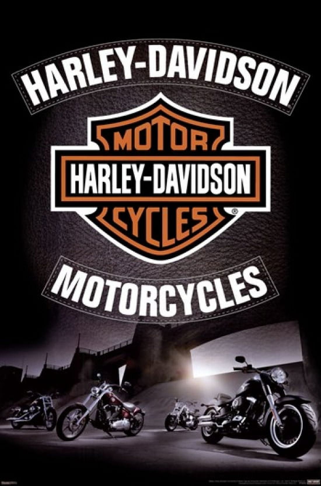 Harley Davidson - Leather Laminated Poster (24 x 36) - Walmart.com