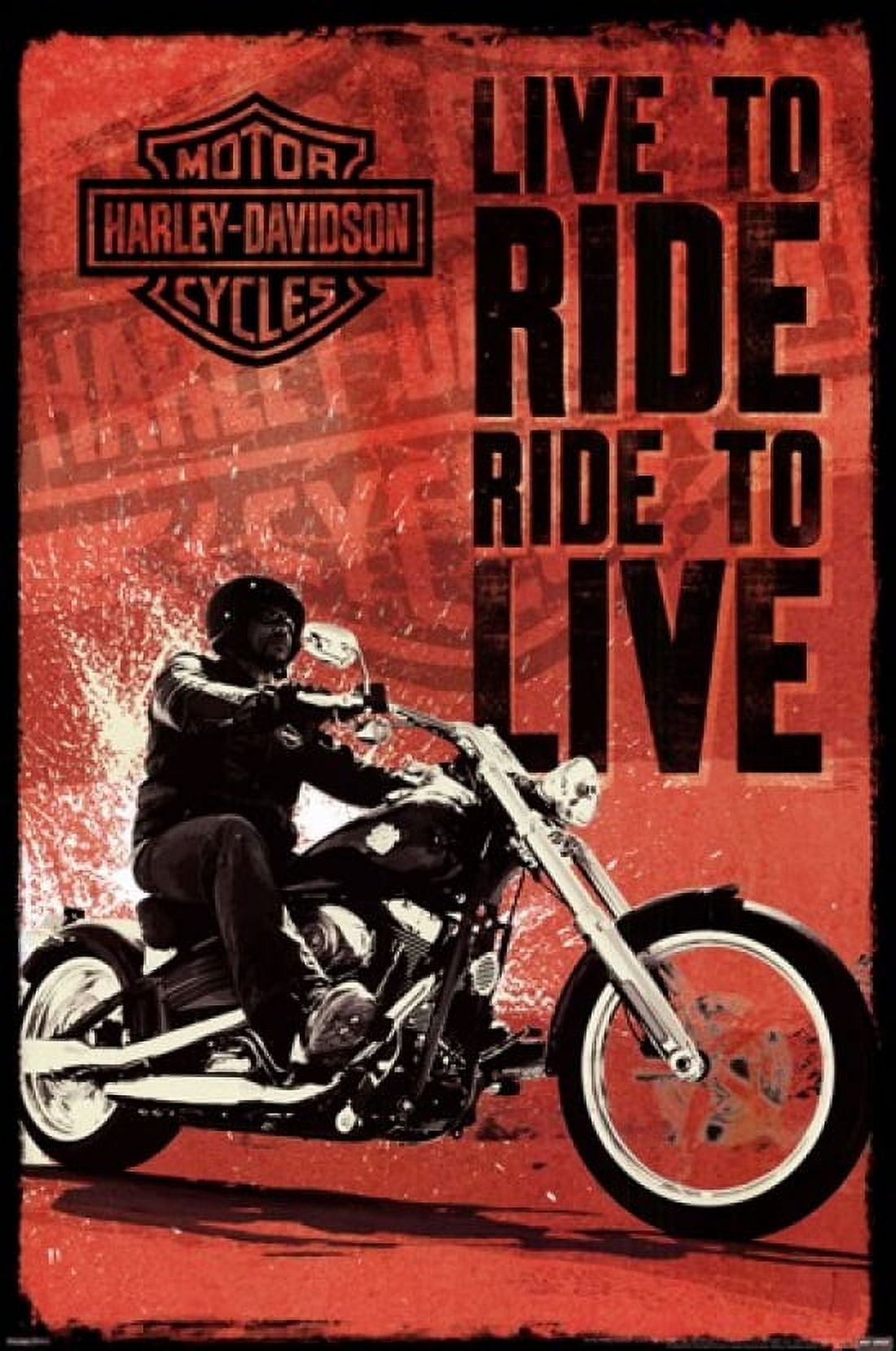 Harley Davidson - Live to Ride Poster (24 x 36) - Walmart.com