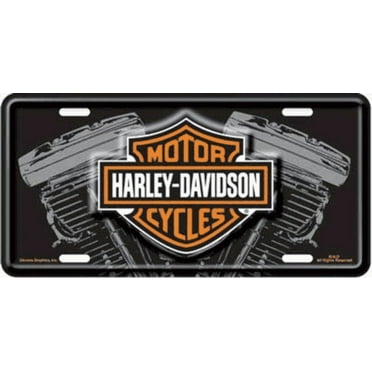 Harley Davidson Chrome License Plate, Cast Aluminum, Silhouette Logo ...