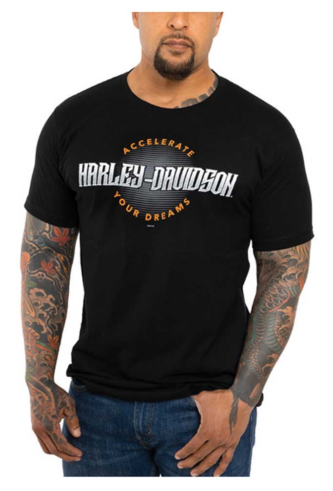 Harley-Davidson Men's Accelerate Short Sleeve Crew-Neck Cotton T-Shirt (L), Harley Davidson ...