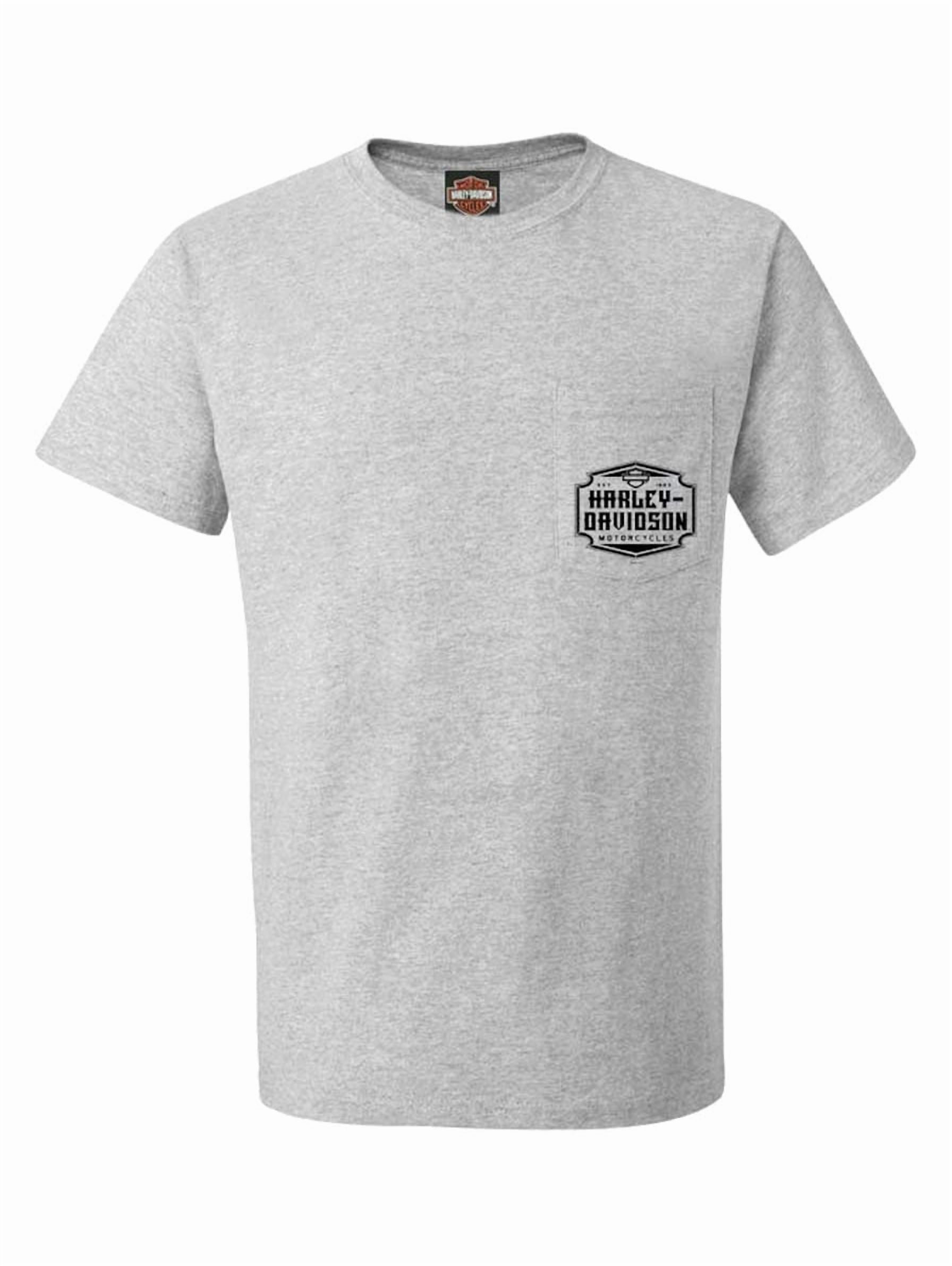 Harley-Davidson Men's Artful Shield Short Sleeve Chest Pocket Tee, Gray ...