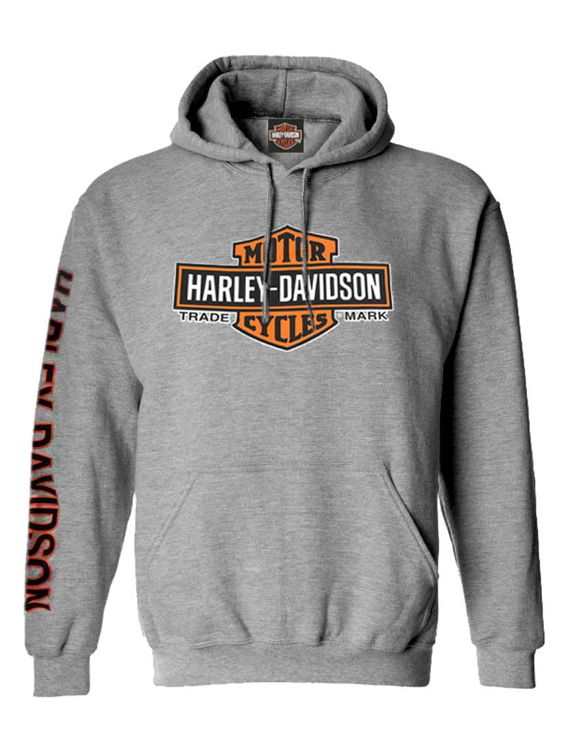 Harley-Davidson Men's Bar & Shield Logo Pullover Hoodie - Heather Gray (3XL), Harley Davidson ...